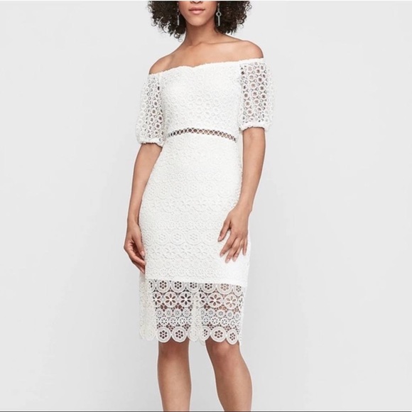 Express | Dresses | Express White Lace Crochet Dress | Poshmark